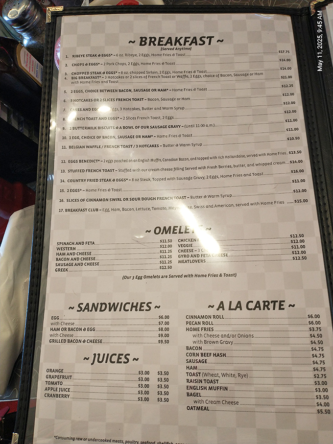 This menu is basically a choose-your-own-adventure book, except every ending involves you being incredibly happy and full.