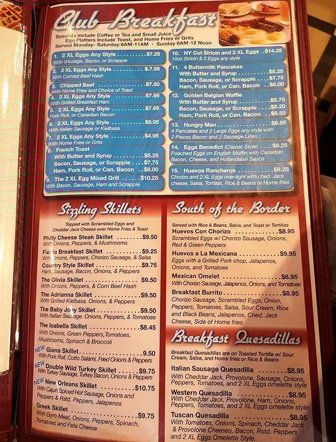 The menu reads like a love letter to breakfast classics &ndash; from simple eggs to elaborate skillets that could fuel you through an entire workday.