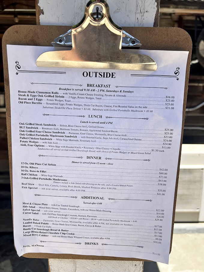 The menu reads like a love letter to simpler times&mdash;straightforward offerings with no pretension, just the promise of satisfaction.