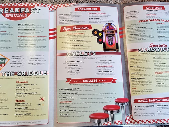 The menu at Gus's isn't just a list of food&mdash;it's a roadmap to happiness with an entire section dedicated to eggs Benedict nirvana.