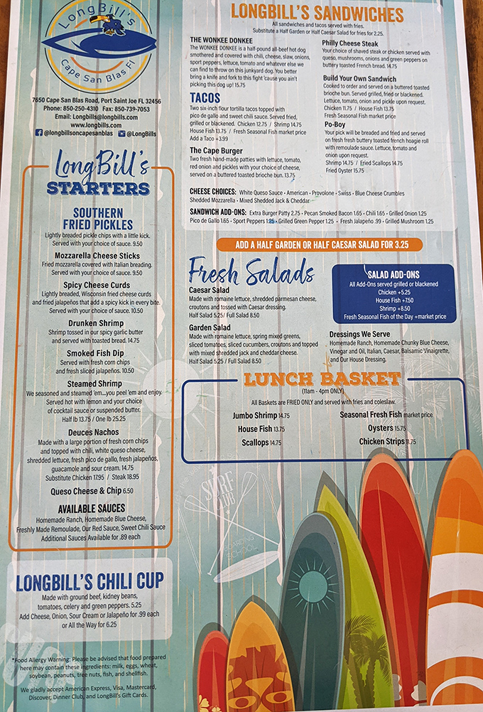 The menu reads like a love letter to the Gulf, with every seafood preparation imaginable. Decision paralysis has never been so delicious.