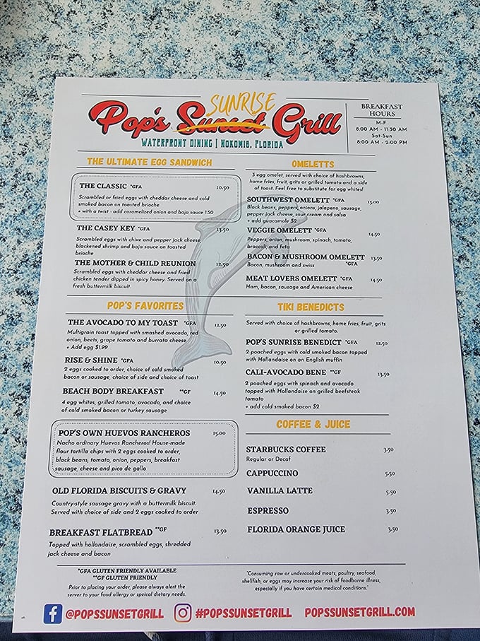 Breakfast heaven awaits! Pop's morning menu reads like a love letter to early risers, with benedicts and omelets that'll make you forget hitting snooze was ever an option.