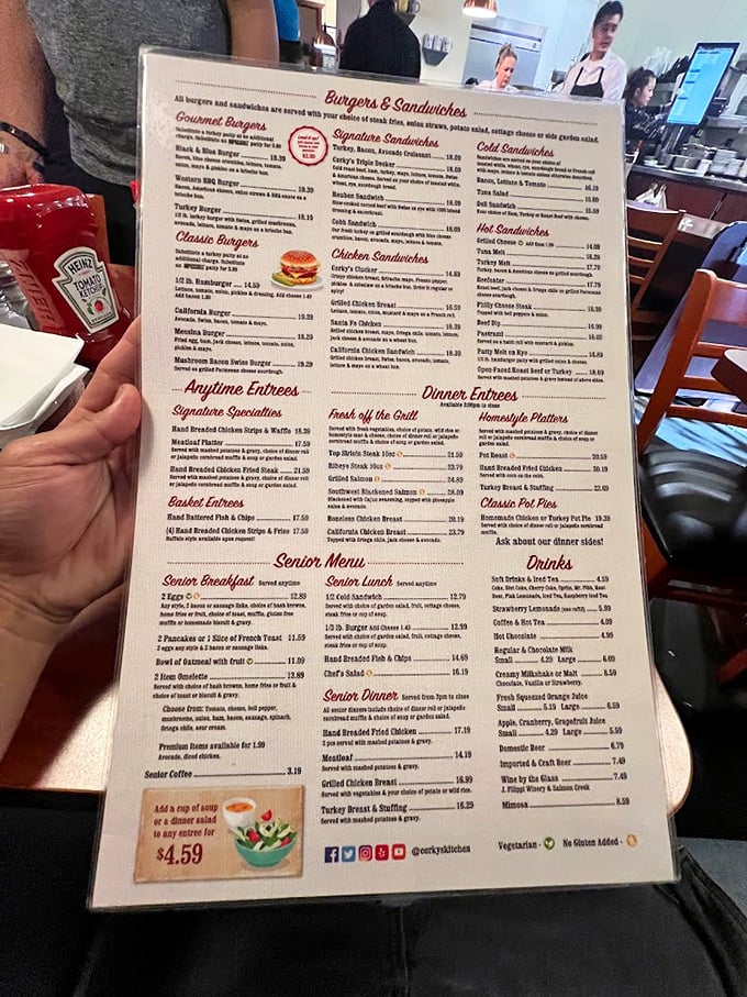 A menu that reads like a love letter to American comfort food. So many choices, so little stomach space!