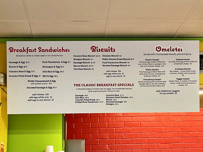 The menu board at Bryant's&mdash;a sacred text of breakfast possibilities. Theologians of toast and scholars of sausage study it with reverence.
