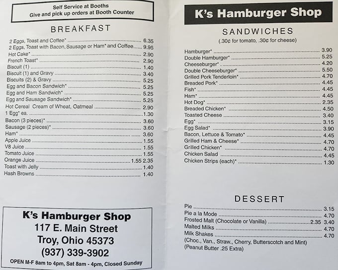 A menu where inflation seems to have taken a vacation. Simple, straightforward offerings that promise satisfaction without pretension.