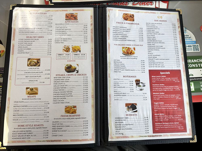 The menu reads like a love letter to American comfort food classics—no molecular gastronomy or deconstructed anything, just honest dishes that satisfy.