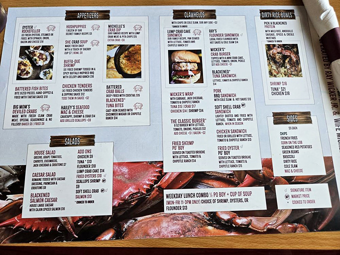 The menu reads like a love letter to the Chesapeake Bay—each item a chapter in Virginia's rich maritime culinary tradition.