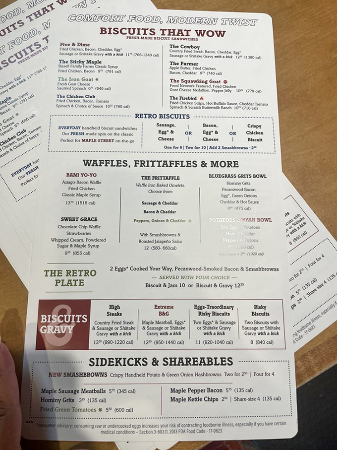 A menu that reads like poetry to the breakfast-obsessed. Each cleverly named creation promises a different path to comfort food nirvana.