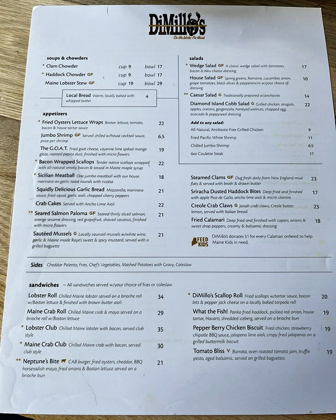 The menu reads like a love letter to Maine's coastal bounty – from chowders to lobster rolls.