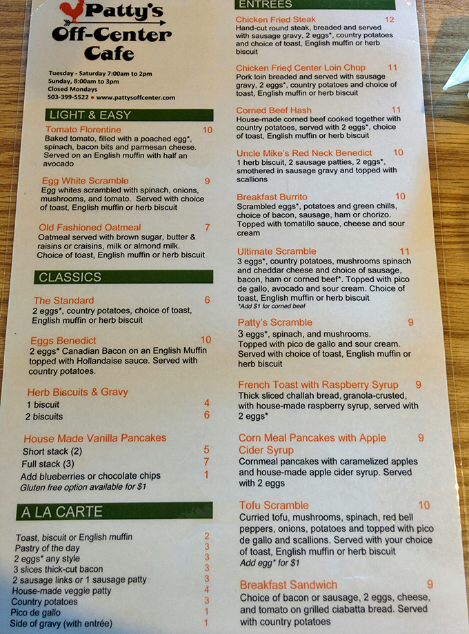 A menu that doesn't need a thesaurus to explain breakfast. The kind of straightforward deliciousness that makes decision-making beautifully difficult.