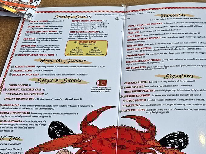 Reading this menu is like browsing a love letter to the Chesapeake Bay. Warning: may cause spontaneous stomach growling.