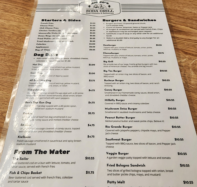 This menu isn't just food&mdash;it's a historical document. From phosphates to patty melts, it reads like America's culinary greatest hits album.