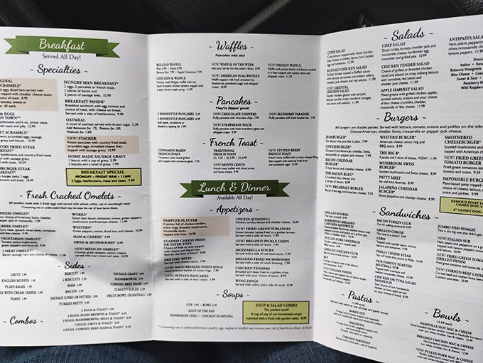 The menu at Fa-Ray's reads like a love letter to American comfort food classics, with breakfast served all day&mdash;civilization's greatest achievement.