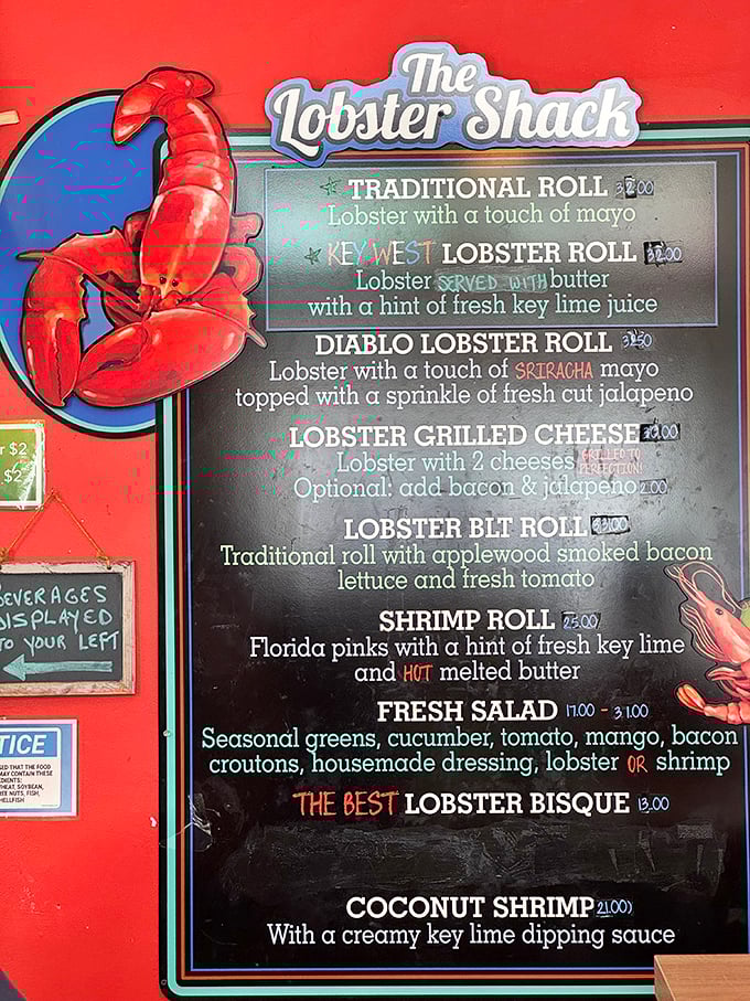 This menu isn't just a list&mdash;it's a love letter to lobster. The Diablo Roll practically dares you to test your spice tolerance.