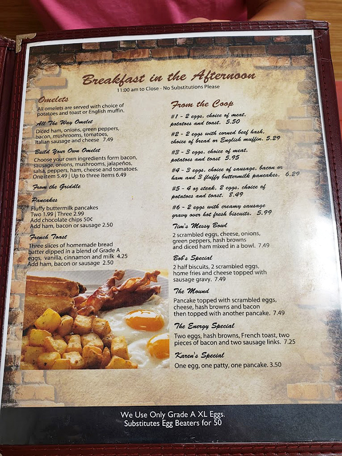The "Breakfast in the Afternoon" menu proves that pancakes and eggs answer to no clock&mdash;a rebellion we can all support.
