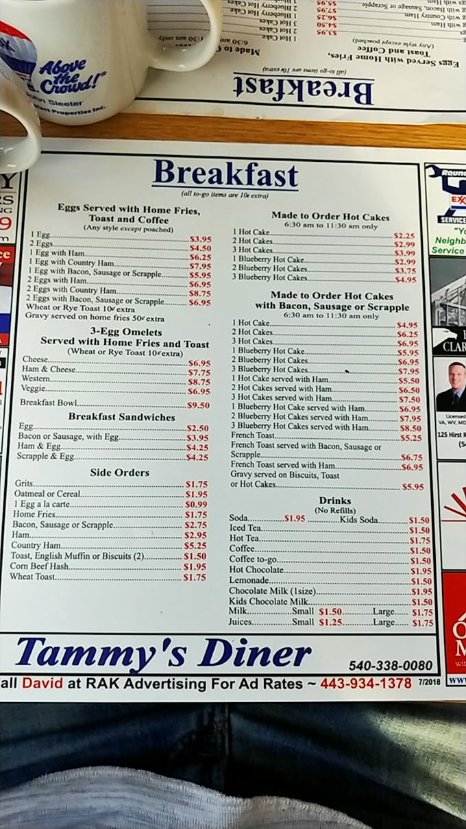 The menu at Tammy's doesn't need fancy descriptions when the prices make you wonder if you've time-traveled to 1995.