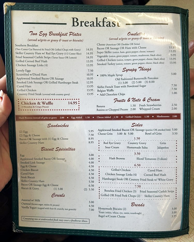 This menu isn't just a list of food&mdash;it's a declaration of Southern independence. "Biscuit Specialties" might be the two most beautiful words in the English language.