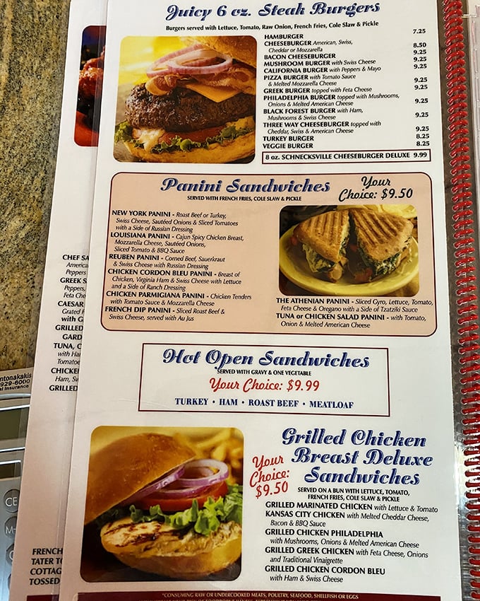 The menu reads like a love letter to American classics, with burgers and paninis that demand your immediate attention.