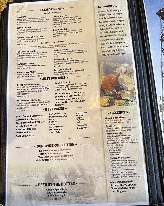 The menu reads like a love letter to American comfort food classics. Each description promises a dish your grandmother would approve of.