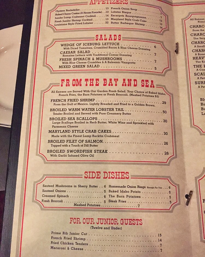 Classic steakhouse menus never go out of style, especially when they're filled with prime rib and Maryland crab cakes.