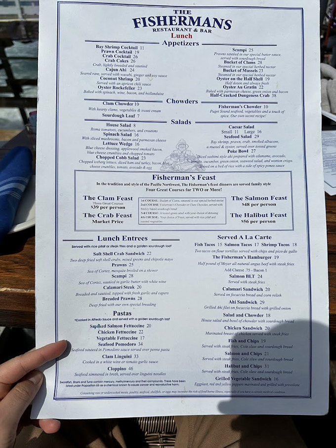 The menu reads like a love letter to the Pacific. Each item promises oceanic delights that would make Poseidon himself put down his trident for a bite.