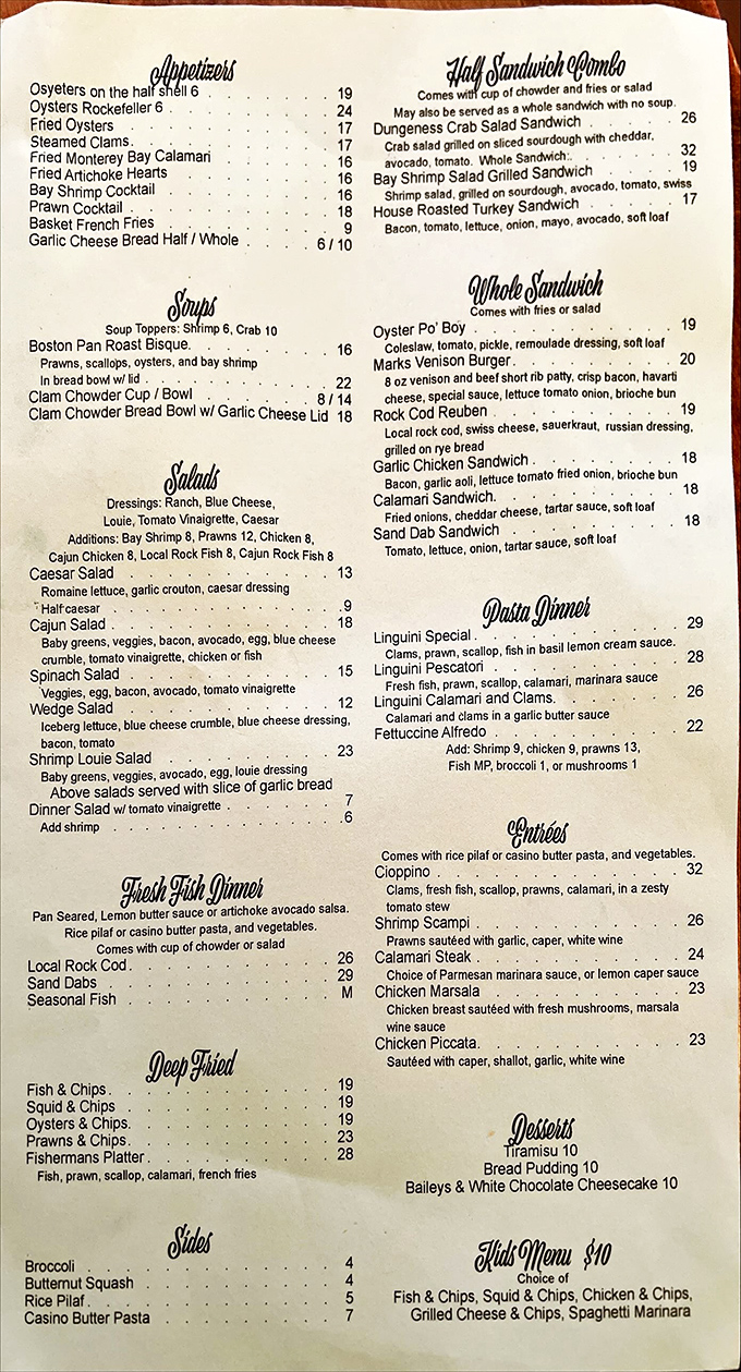 This menu isn't just a list of dishes&mdash;it's a treasure map to seafood nirvana. The hardest decision you'll make today is choosing between all these oceanic delights.