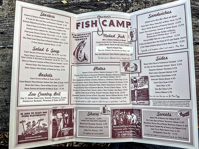 A menu that reads like a love letter to seafood, with "Naked Fish" taking center stage &ndash; just as nature intended.