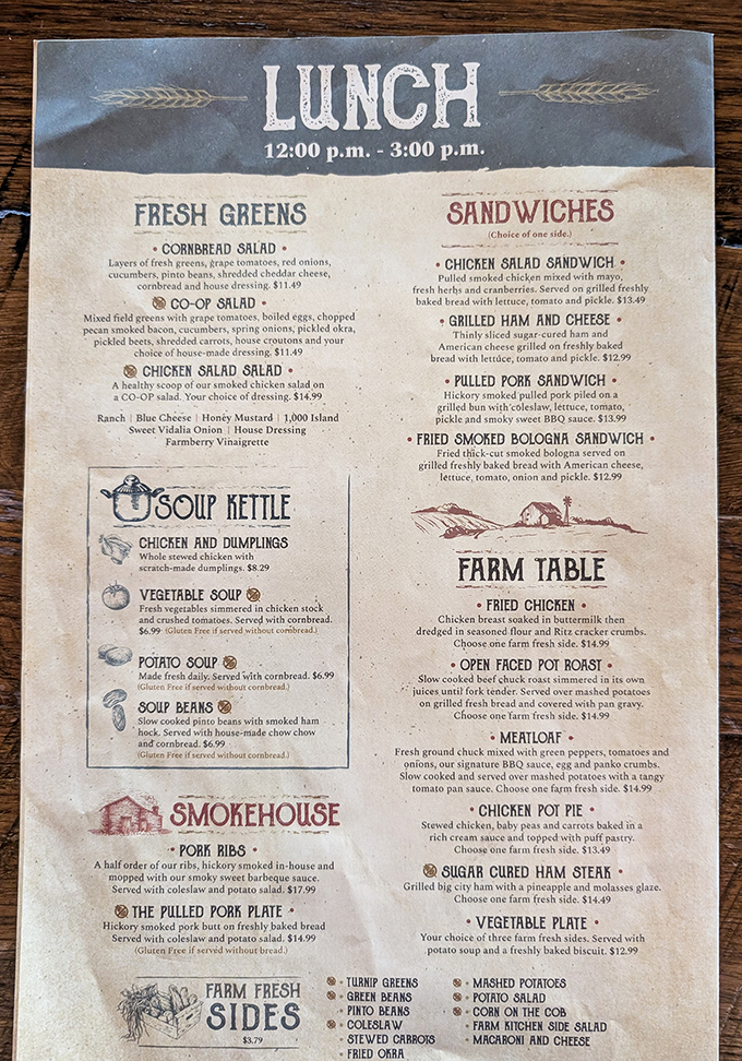 When the menu offers chicken and dumplings alongside pot roast, you know someone understands Southern cooking's sacred mission.