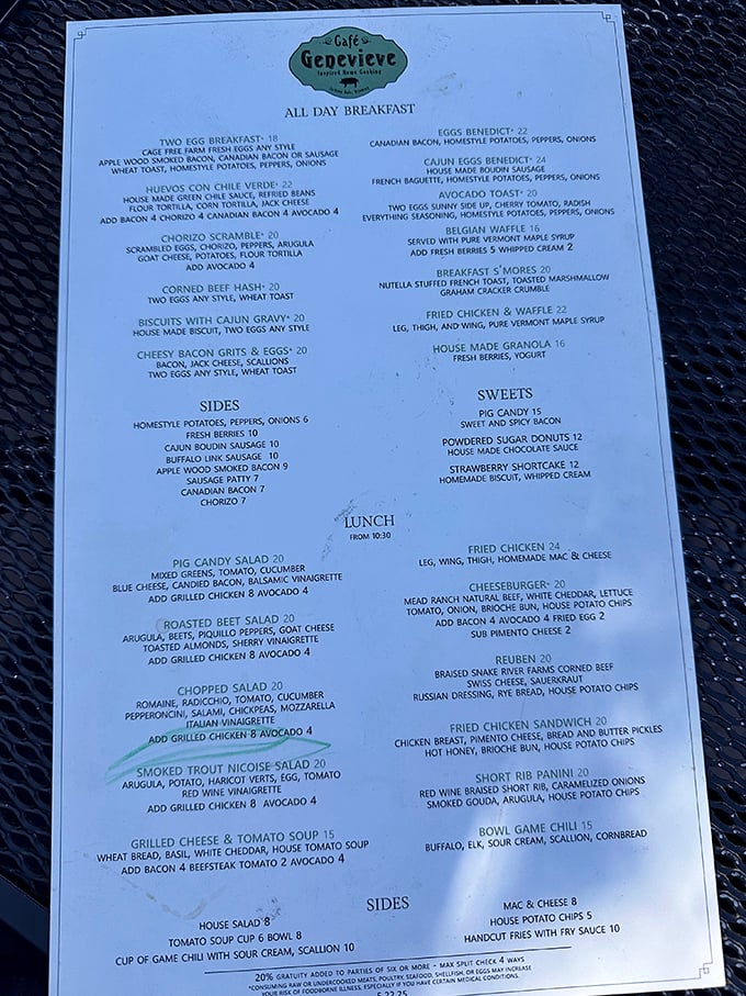 A menu that reads like a love letter to comfort food, with enough options to make decision-making the hardest part of your day.