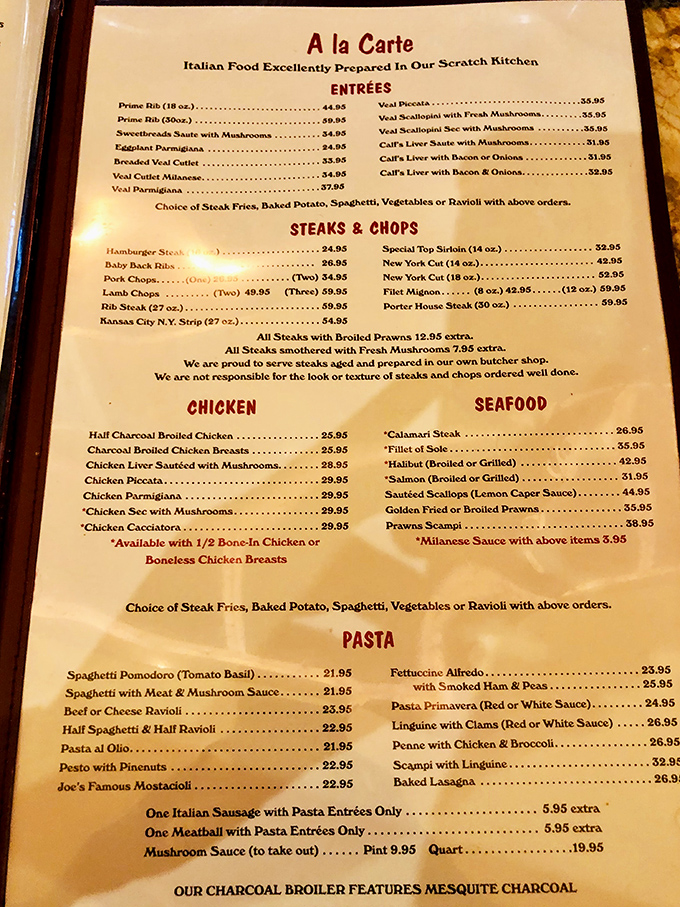 This menu isn't just a list of dishes&mdash;it's a roadmap to Italian-American nirvana, with prime rib as the promised land.