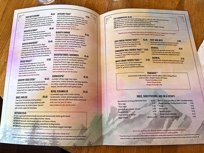 A menu that reads like a love letter to breakfast classics. The hardest relationship you'll have today is choosing just one dish.