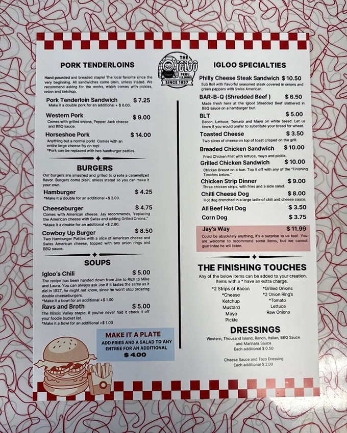 The menu &ndash; a sacred text of comfort food classics. Notice how your eyes immediately gravitate to the burger section? That's not an accident.