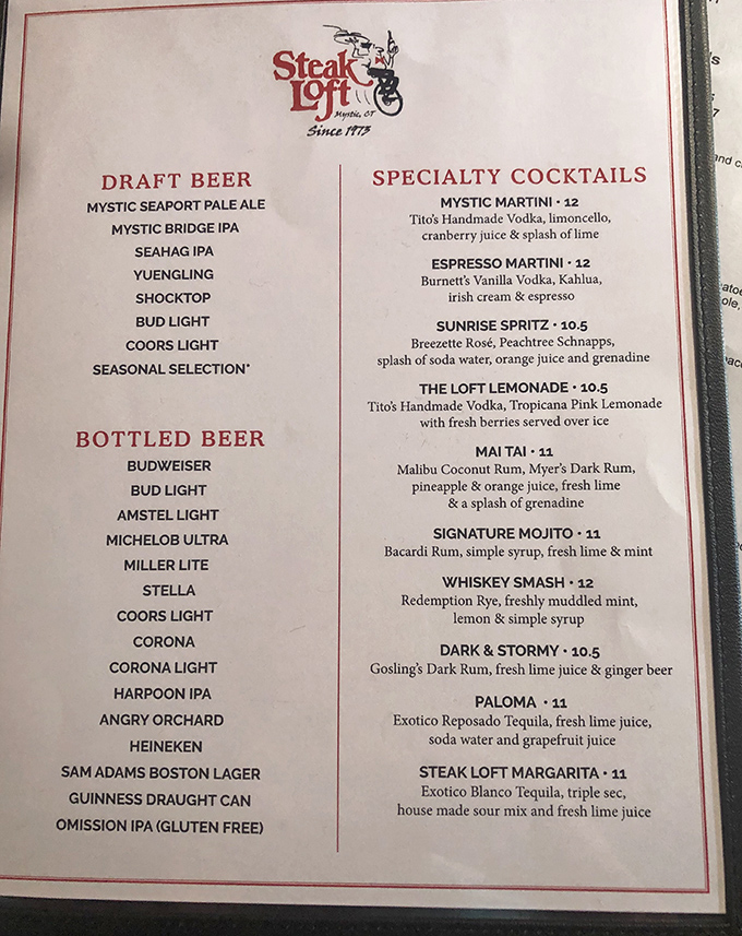 A menu that doesn't need a translator or a second mortgage&mdash;just straightforward options that make decision anxiety the only real problem here.