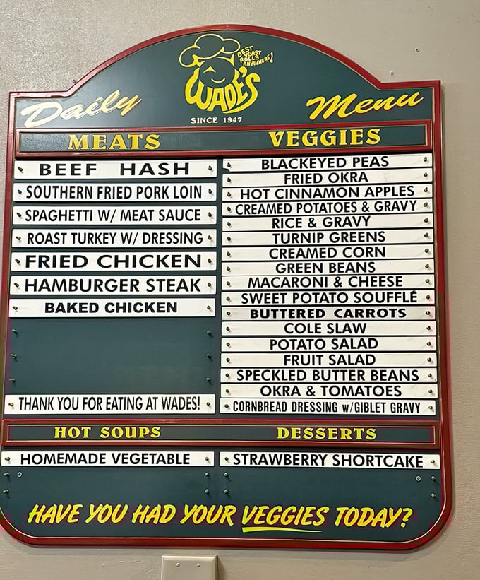 This menu board is the Southern equivalent of reading poetry. Each dish represents generations of culinary wisdom distilled into comfort food perfection.