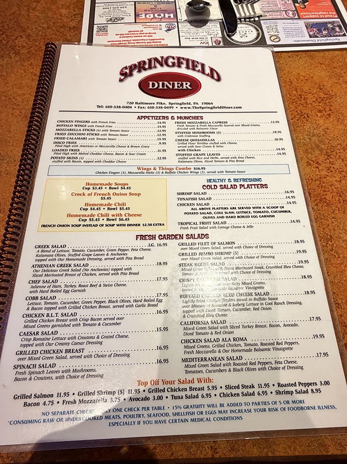 The menu at Springfield Diner isn't just extensive&mdash;it's practically a novel with a deliciously happy ending no matter which page you choose.