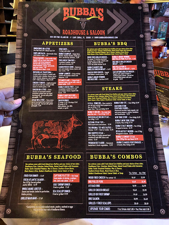 This menu isn't just a list of options&mdash;it's a roadmap to happiness. Study it like you would the directions to buried treasure.