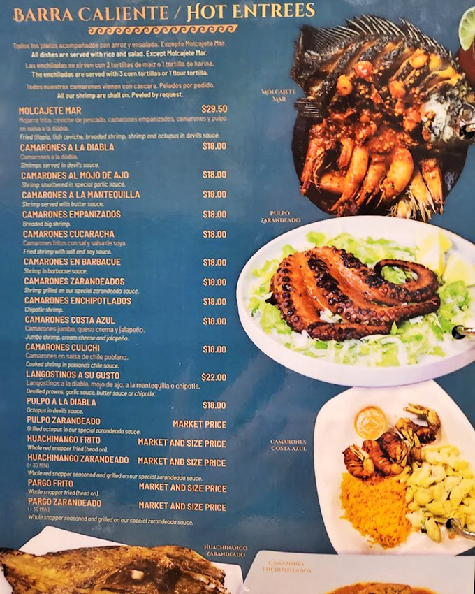 The menu reads like a love letter to seafood lovers. Each description promises a flavor adventure worth embarking on.