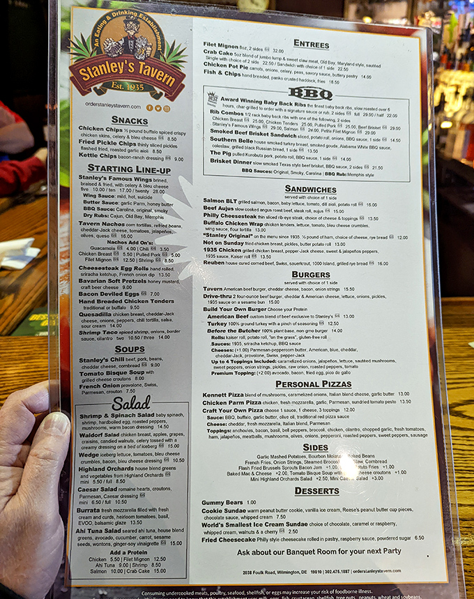 A menu that reads like a love letter to comfort food classics, with the legendary Reuben holding court among an impressive supporting cast.