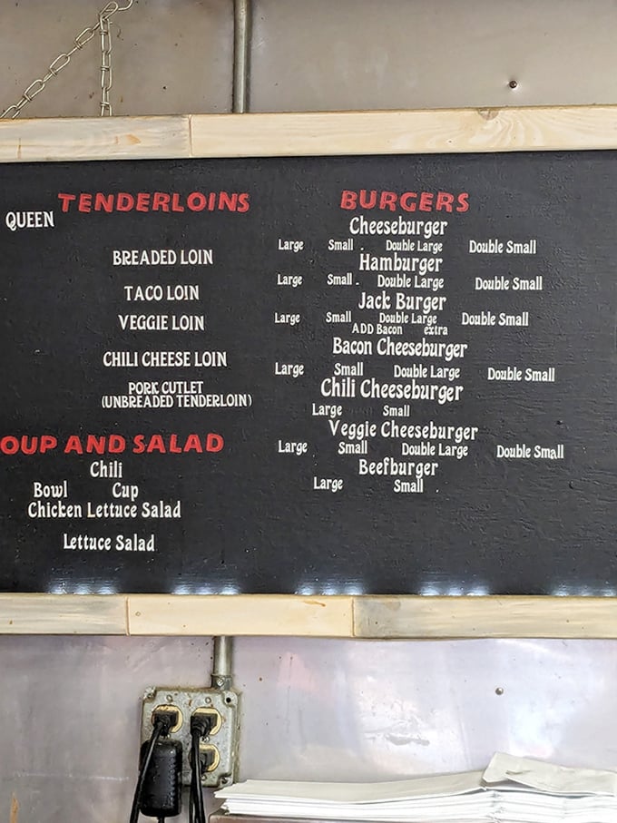 Simplicity is the ultimate sophistication on this no-nonsense menu board. When you've perfected your craft since 1952, you don't need fancy descriptions.