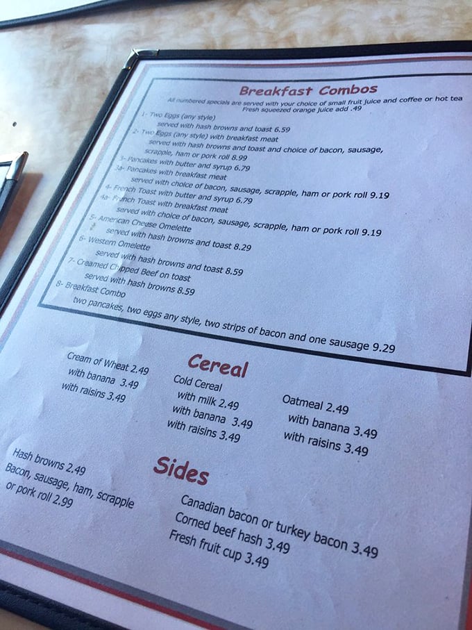 The breakfast menu reads like a love letter to morning indulgence. Scrapple, anyone? This is Philadelphia comfort food at its finest.
