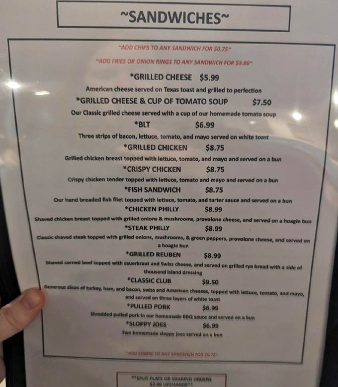 The sandwich menu reads like a greatest hits album, with classics that never go out of style.