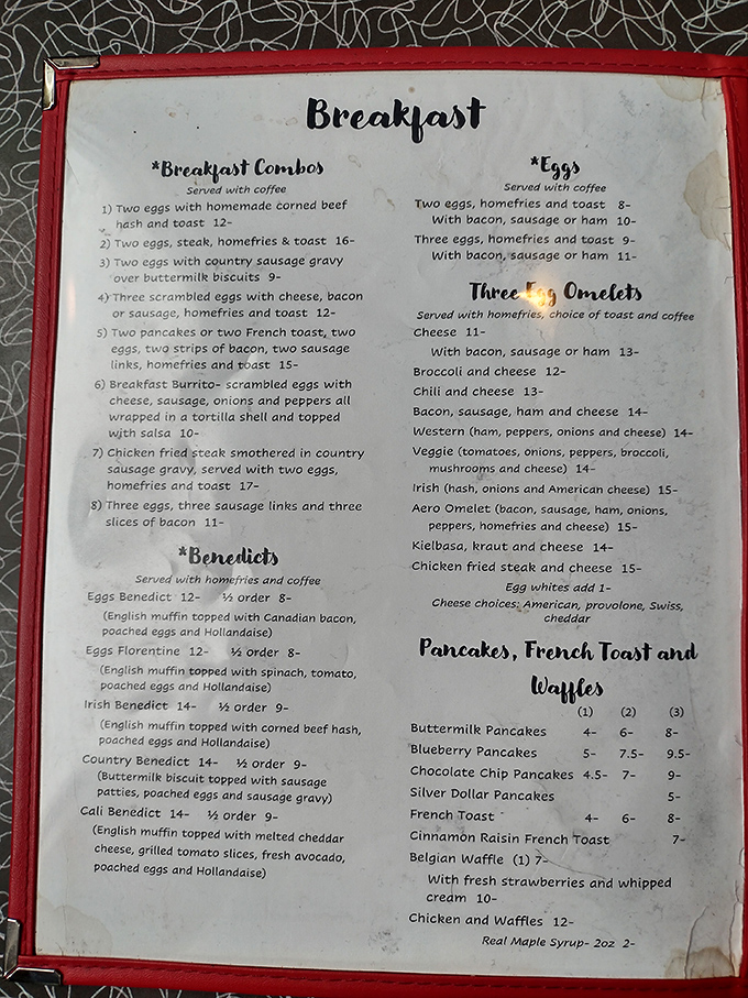 This menu reads like a greatest hits album of American breakfast classics. The Country Benedict? That's the headliner.