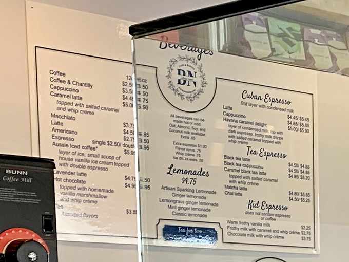 The menu reads like a love letter to coffee enthusiasts, with that Cuban Espresso practically whispering sweet nothings to your caffeine receptors.