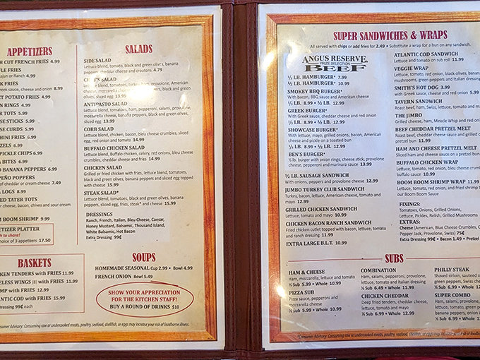The menu reads like a love letter to American comfort food&mdash;where appetizers get equal billing with entr&eacute;es because sometimes mozzarella sticks ARE the main event.