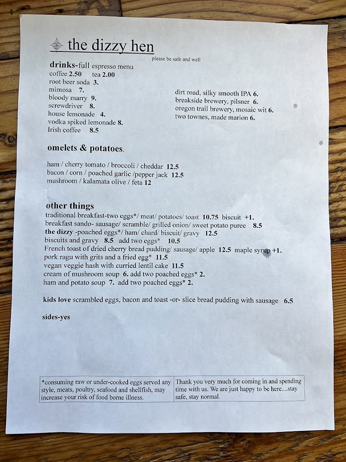 This isn't just a menu&mdash;it's a roadmap to breakfast nirvana. Notice how "sides-yes" says everything you need to know about their philosophy.