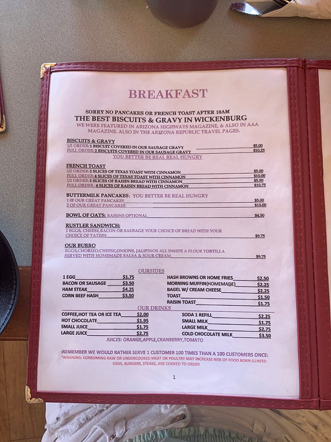 The menu reads like a love letter to breakfast, with prices that won't require a second mortgage.