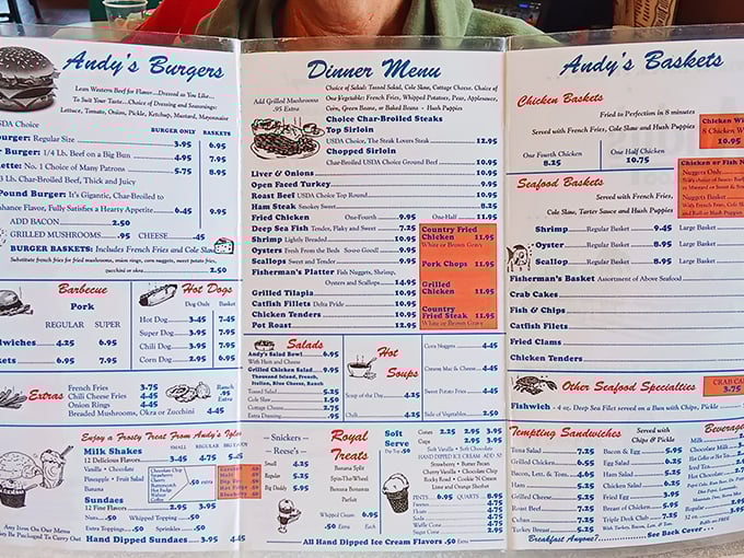 A menu that reads like a love letter to American comfort food &ndash; no fancy fonts needed.