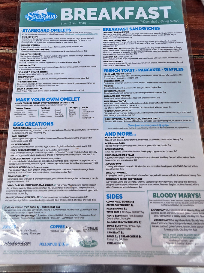 This breakfast menu reads like a love letter to morning people&mdash;and those who consider noon still technically morning.