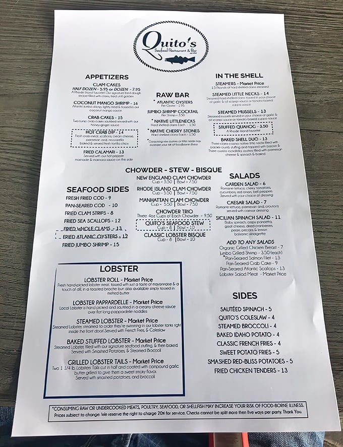 This menu reads like a love letter to the Atlantic, with enough chowder options to spark a regional debate.