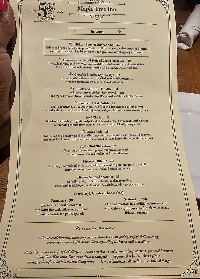 A menu that reads like a love letter to New Orleans, complete with prices that won't require a second mortgage.